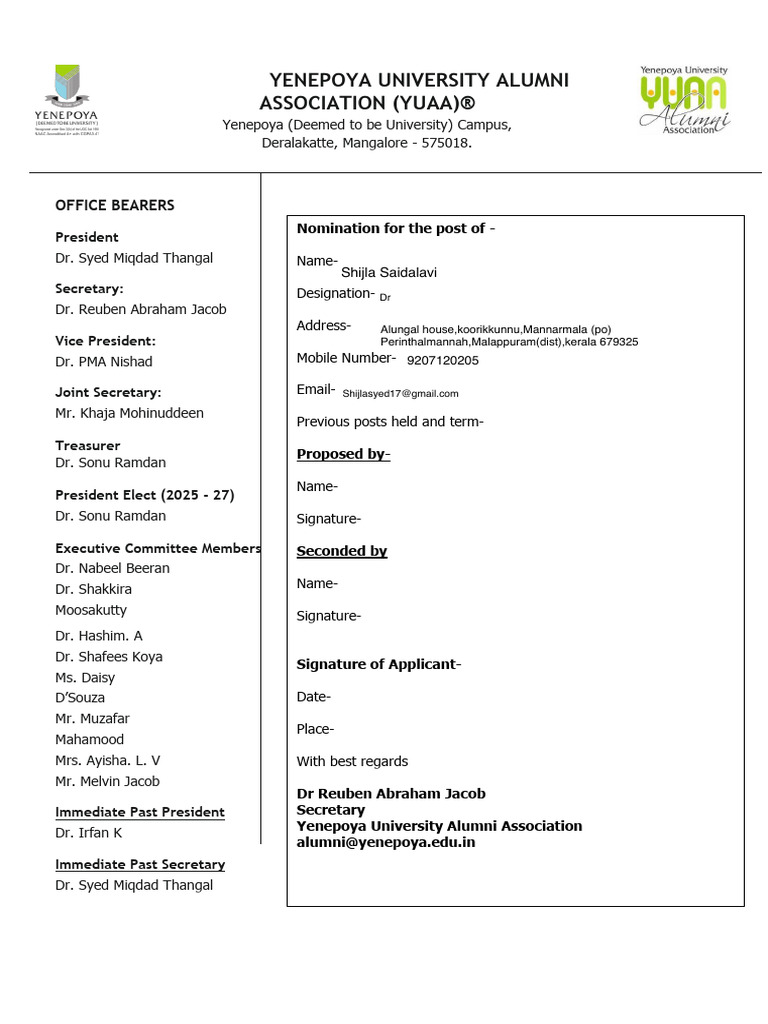 Nomination Form | PDF