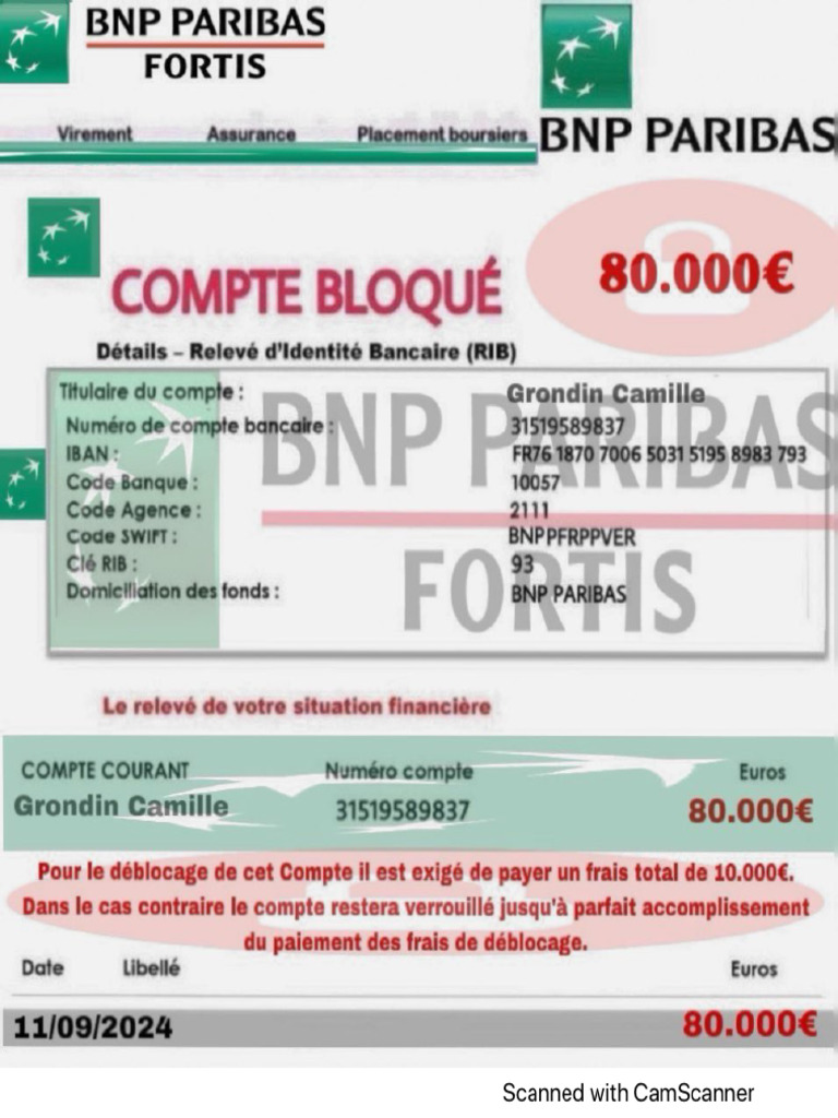 Situation de Votre Compte Bancaire | PDF