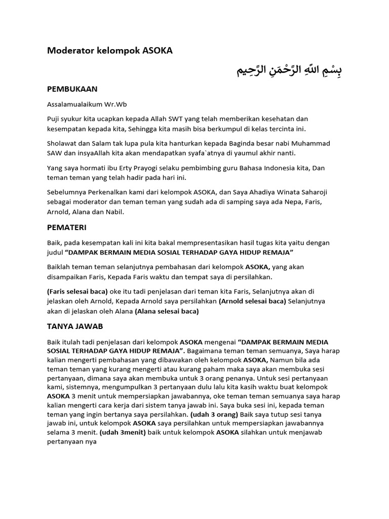 Naskah moderator | PDF
