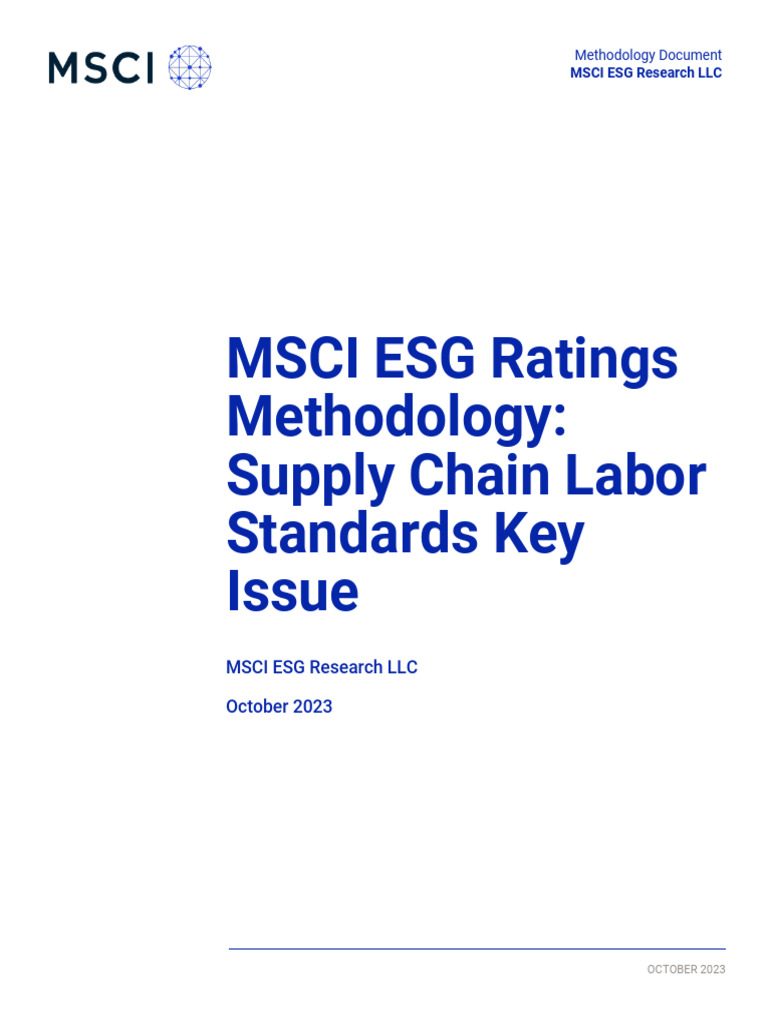 MSCI ESG Ratings: Supply Chain Labor Standards | PDF | Msci | Overtime