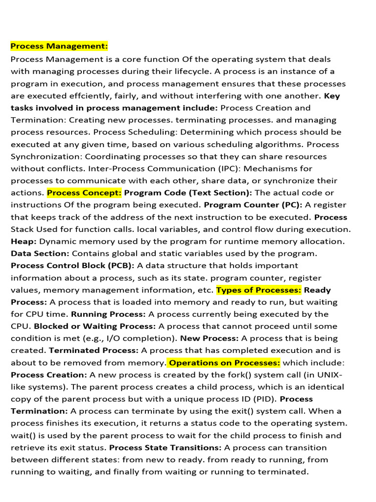 Os Unit 02 Renew | PDF | Process (Computing) | Thread (Computing)