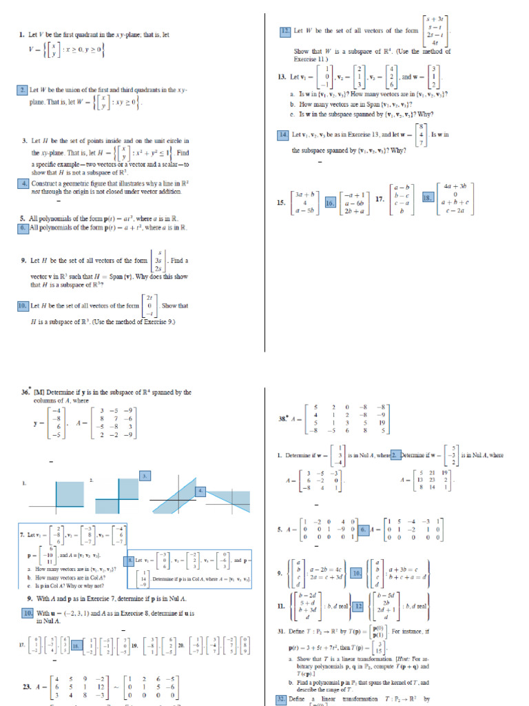 Problem Set6 (2) | PDF | Linear Subspace | Vector Space