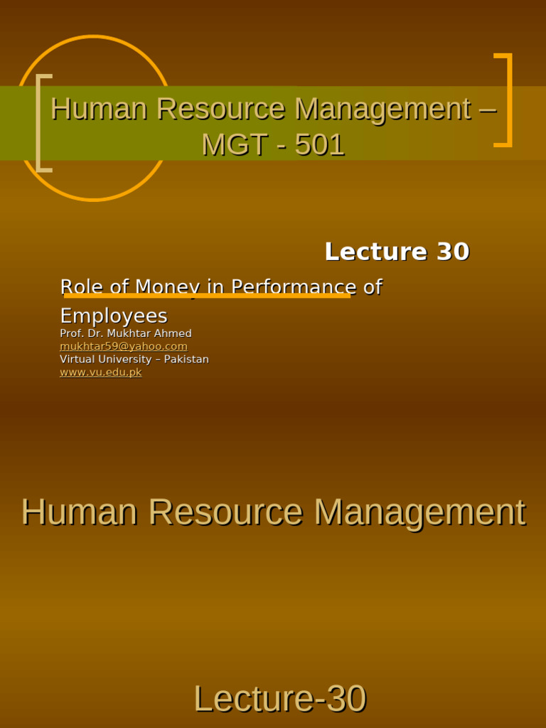 HRM-Lec-30 | PDF | Motivational | Motivation