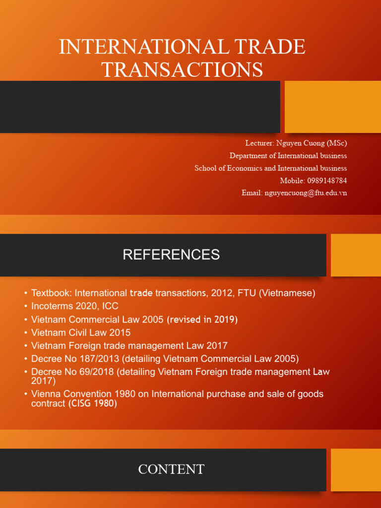 Chapter 1_overview on International Trade Transactions_cuong Nguyen Ftu ... Chapter 1_overview on International Trade Transactions_cuong Nguyen Ftu ...
