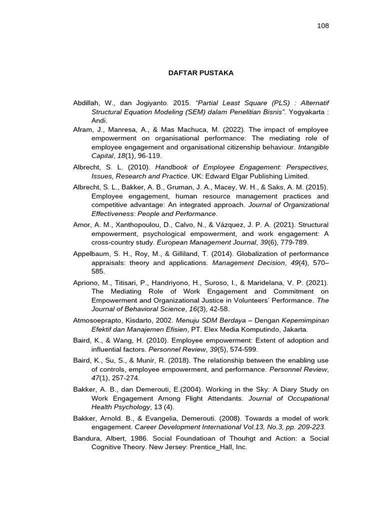 6. DAFTAR PUSTAKA | PDF | Empowerment | Industrial And Organizational Psychology
