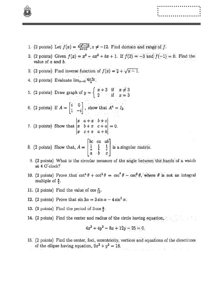 Math Deficience 1st Sem - Compressed | PDF