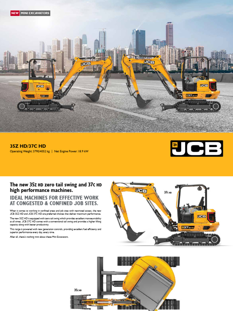JCB 35z 37c Mini Exc Brochure | PDF
