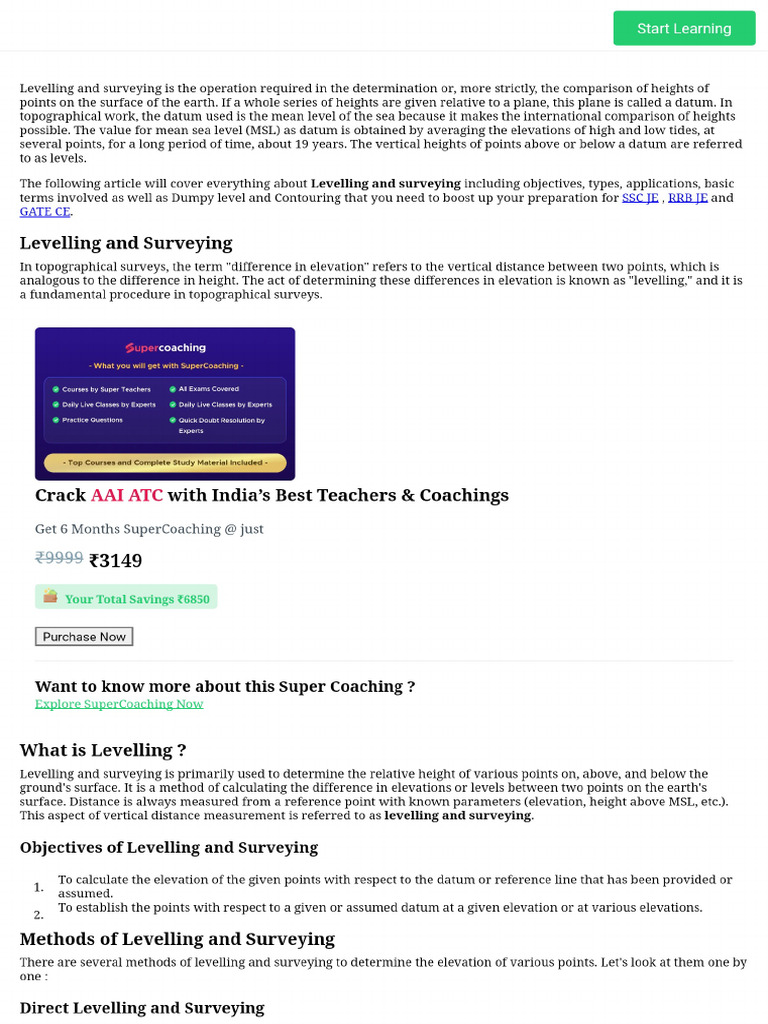 Surveying and Levelling_ Know Definition, Methods, Types, Basic Terms ...
