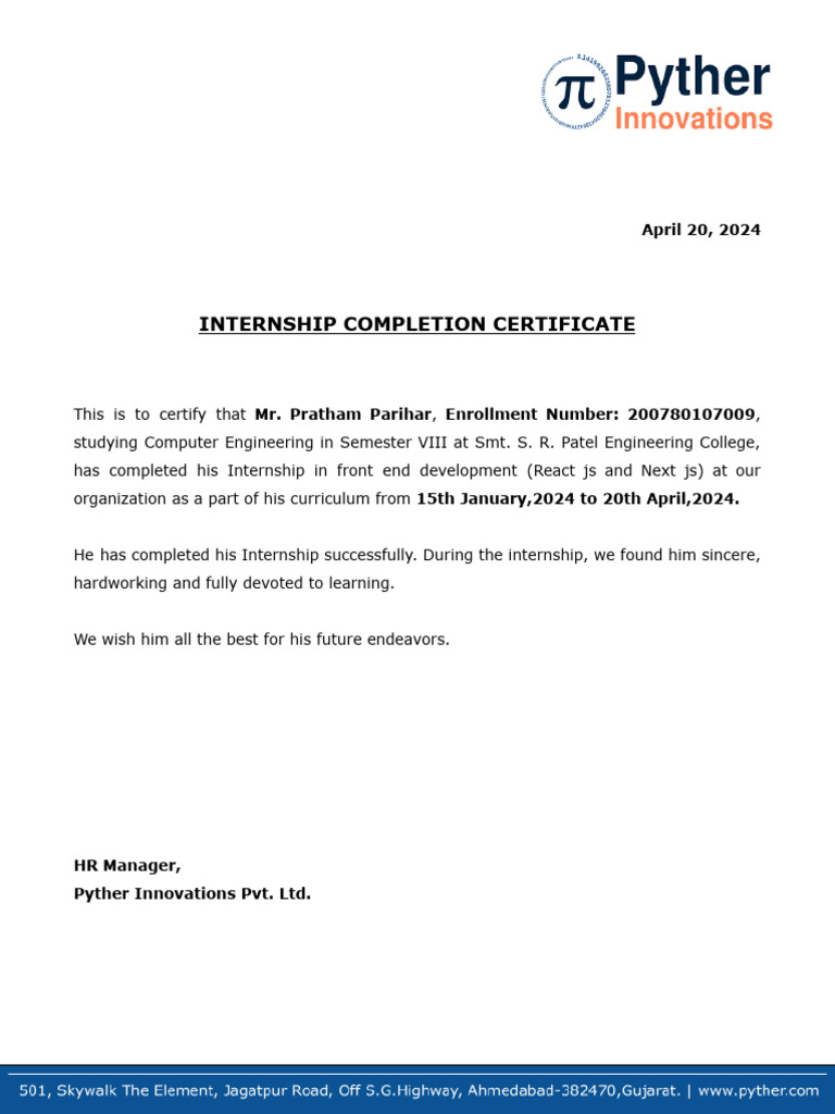 Web Developer Certificate Format Pdf