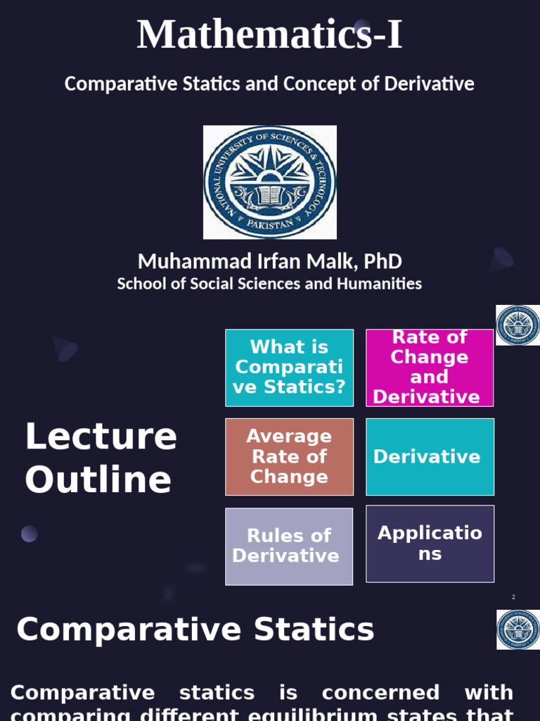 Math Lecture Comparative Staticis | PDF | Derivative | Differential ...
