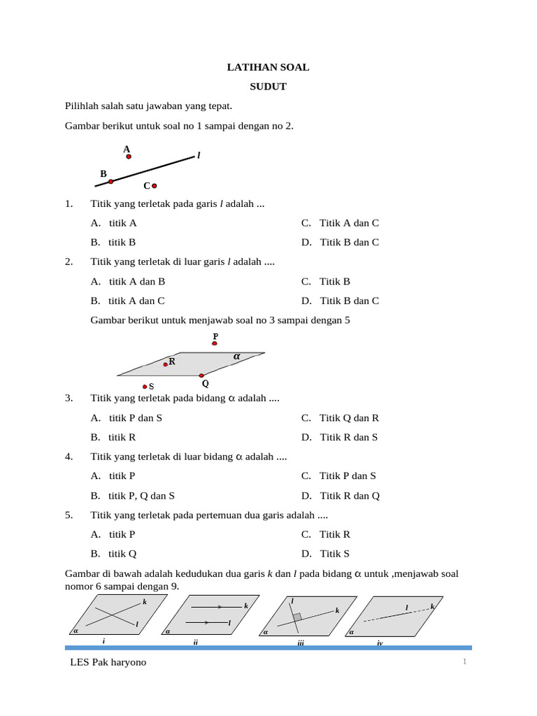 LATIHAN SOAL Kelas 7 | PDF