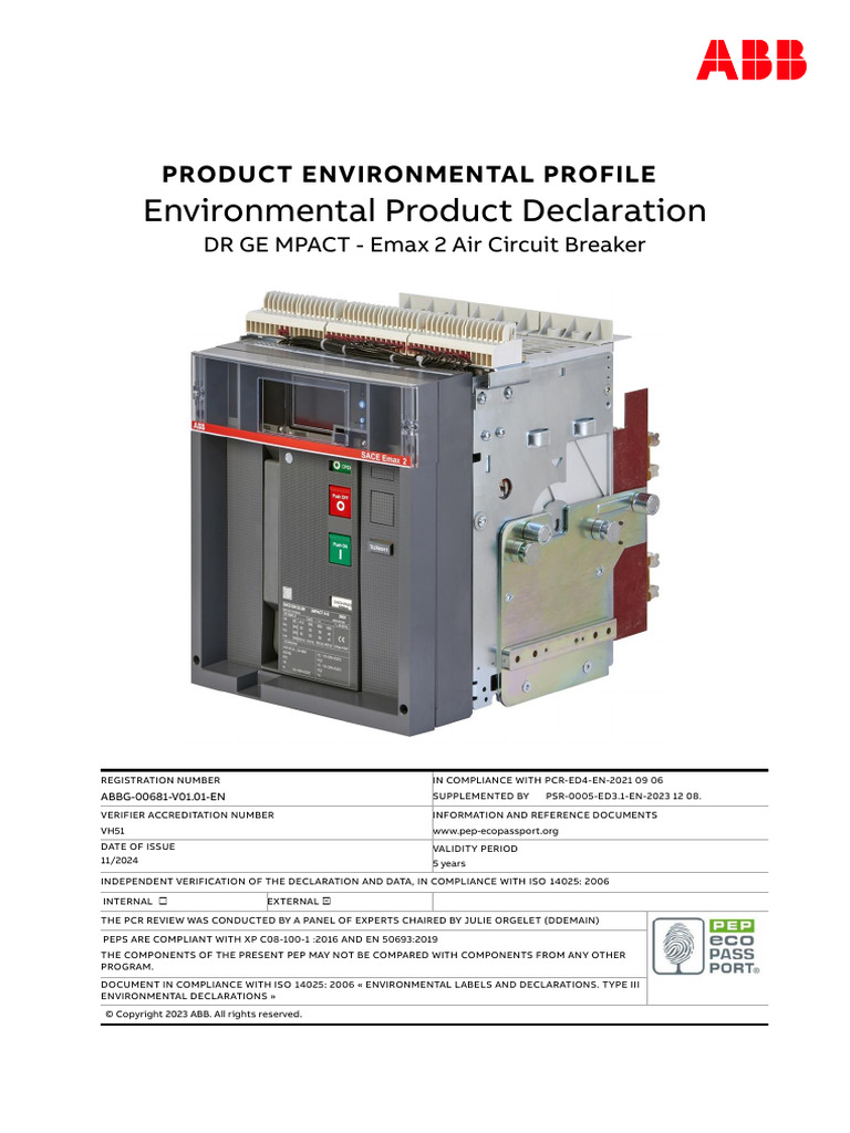 1sdh002480a1001 - DR Ge Mpact - Emax 2 - Pep | PDF | Life Cycle Assessment