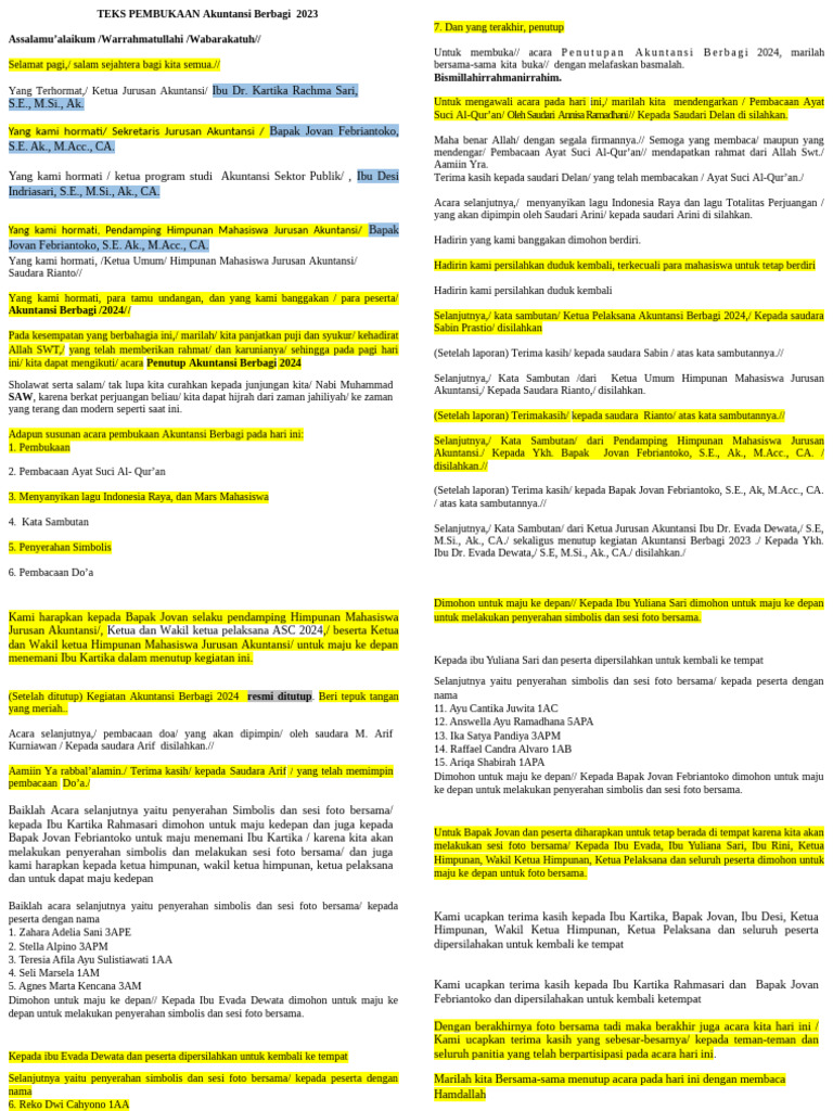 Teks MC AKB Edit | PDF