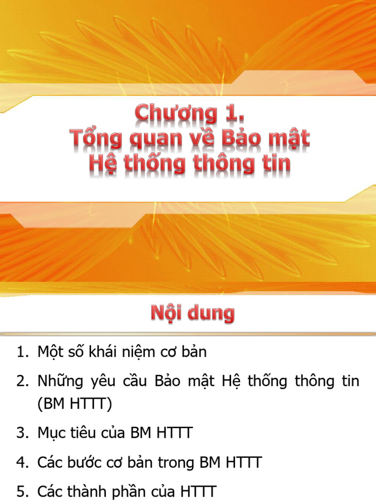 BM HTTT - Chuong 1.tong Quan Ve Atbm HTTT | PDF