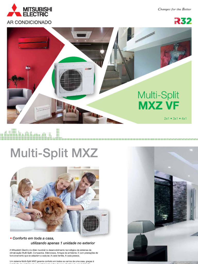 Ficha Técnica - Multi-Split Mitsubishi MXZ-VF Inverter (R-32) | PDF