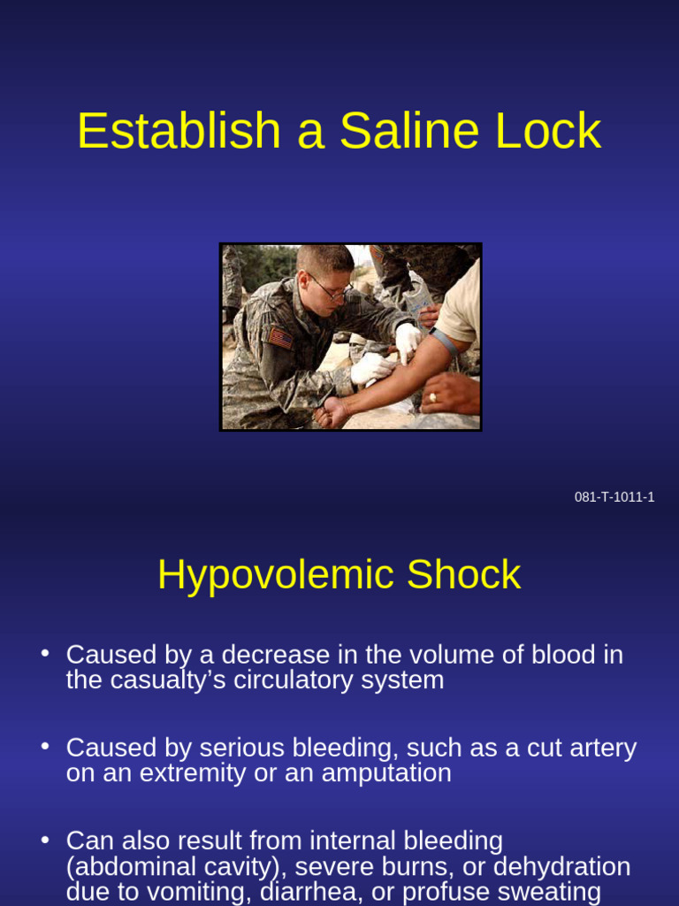 Establish A Saline Lock | PDF | Intravenous Therapy | Shock (Circulatory)