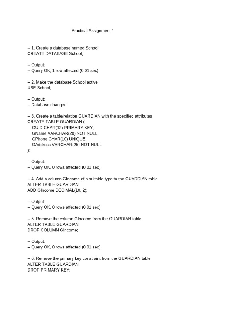 Practical Assignment 1 Cs Class 12 | PDF | Relational Database | Table (Database)