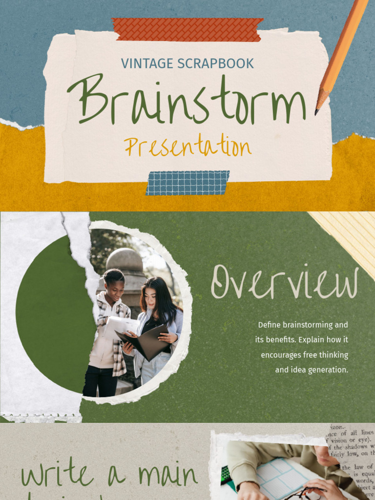 Vintage Scrapbook Brainstorm Presentation | PDF | Brainstorming | Human ...