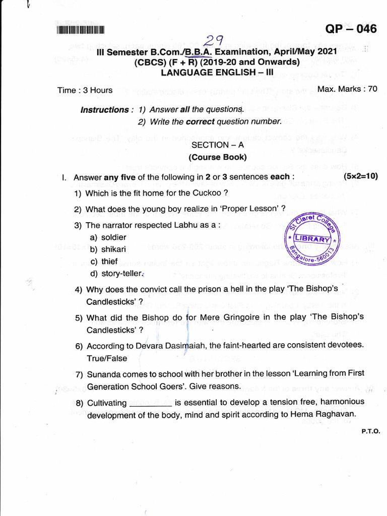 29 English - April May 2021 (F+R CBCs 2019-20 and Onwards) | PDF