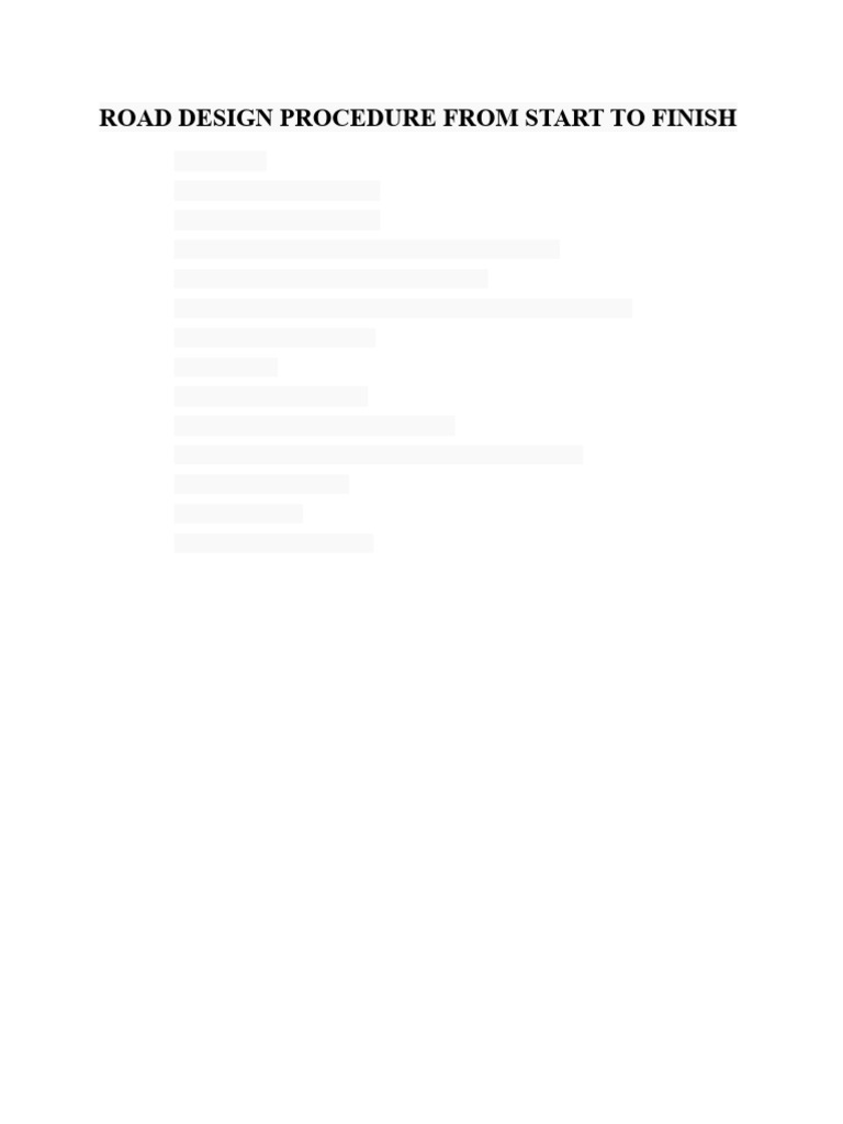 Road Design Procedure Overview | PDF | 3 D Computer Graphics | Applied ...