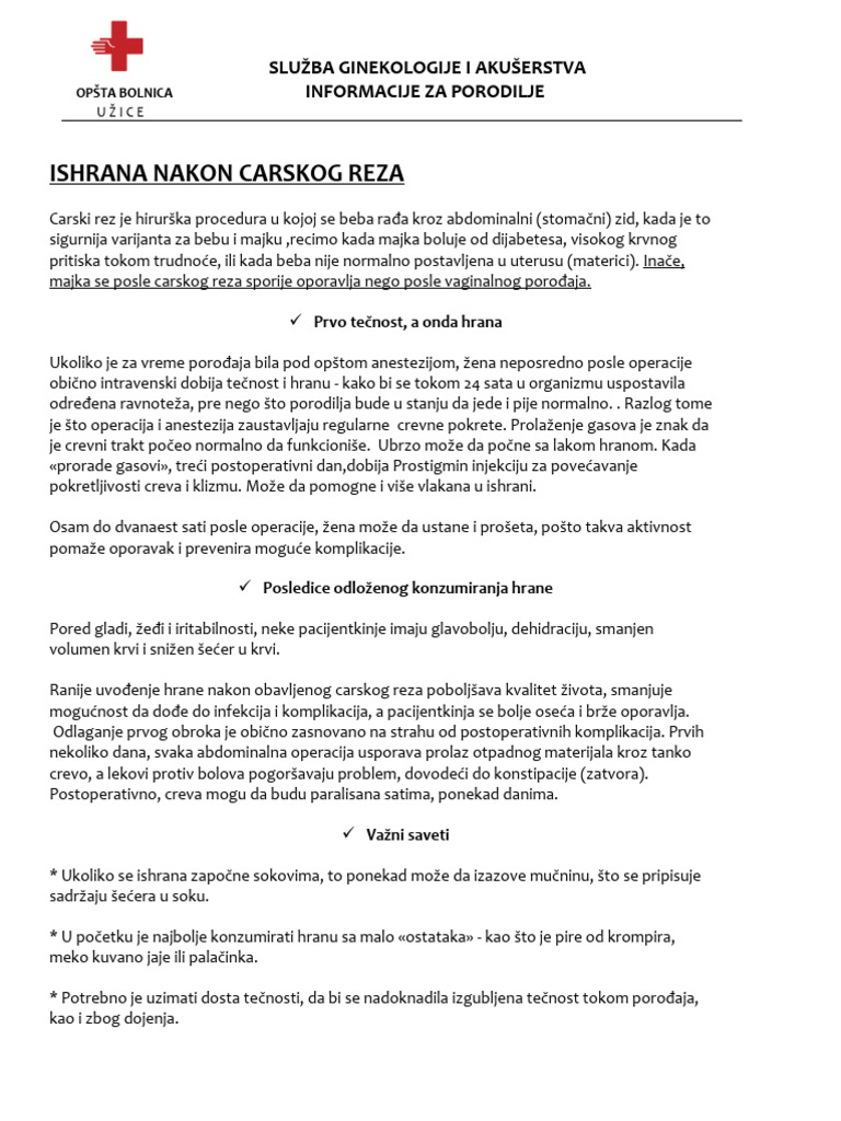 Ishrana Nakon Carskog Reza | PDF