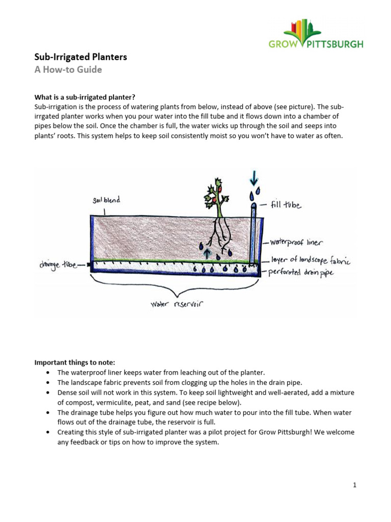 Sub Irrigated Planter How To | PDF | Drainage | Soil