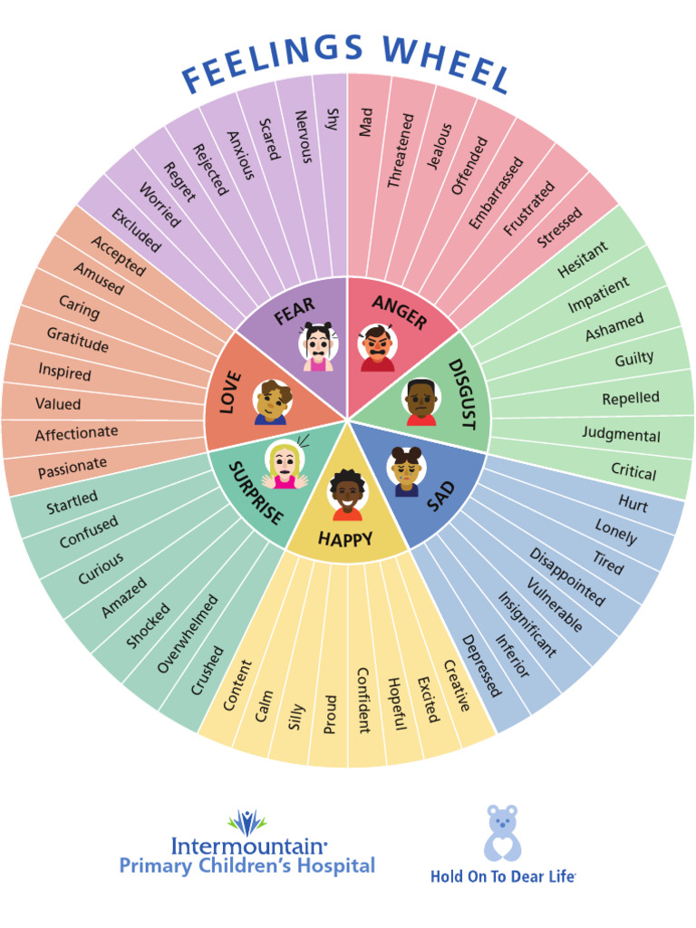 Feelings Wheel for Emotional Awareness | PDF