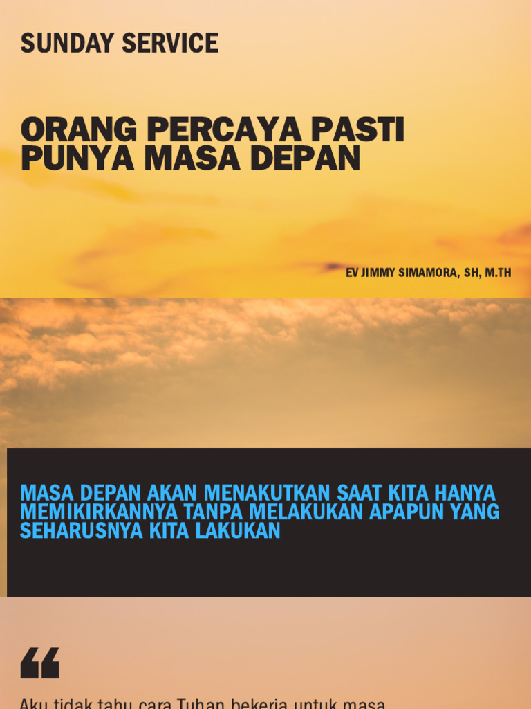 Khotbah Masa Depan bagi Pemuda Kristen | PDF