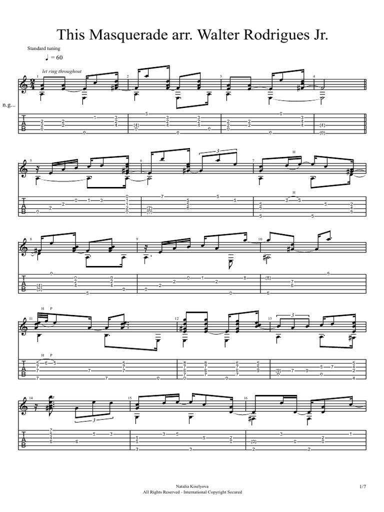 This Masquerade Sheet Music Arrangement | PDF | Character Encoding