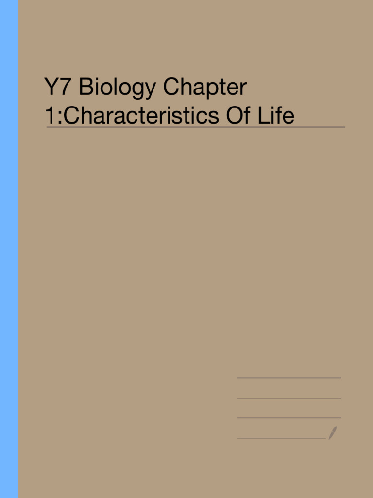 Y7 Biology Chapter 1_Characteristics Of Life | PDF