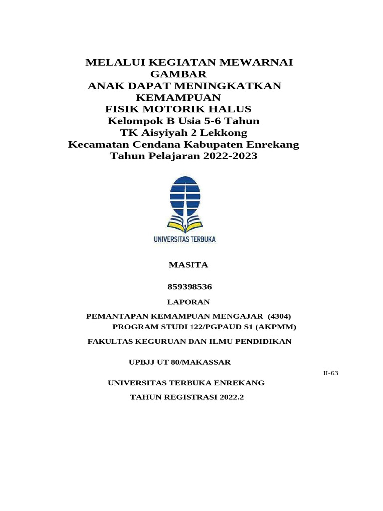 Laporan PKM - Masita.859398536 | PDF