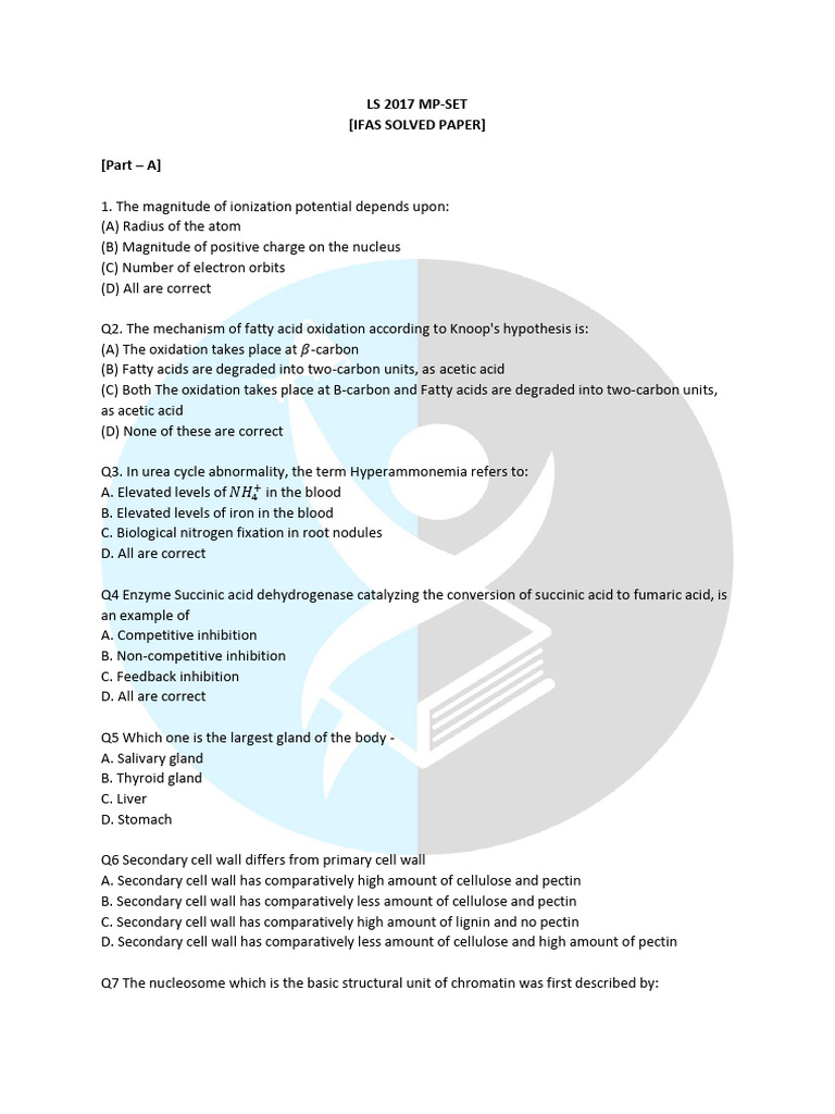 Mpset Paper | PDF | Meiosis | Proteins