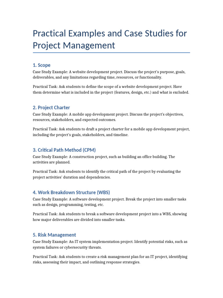 Project Management Case Studies | PDF | Project Management | Business