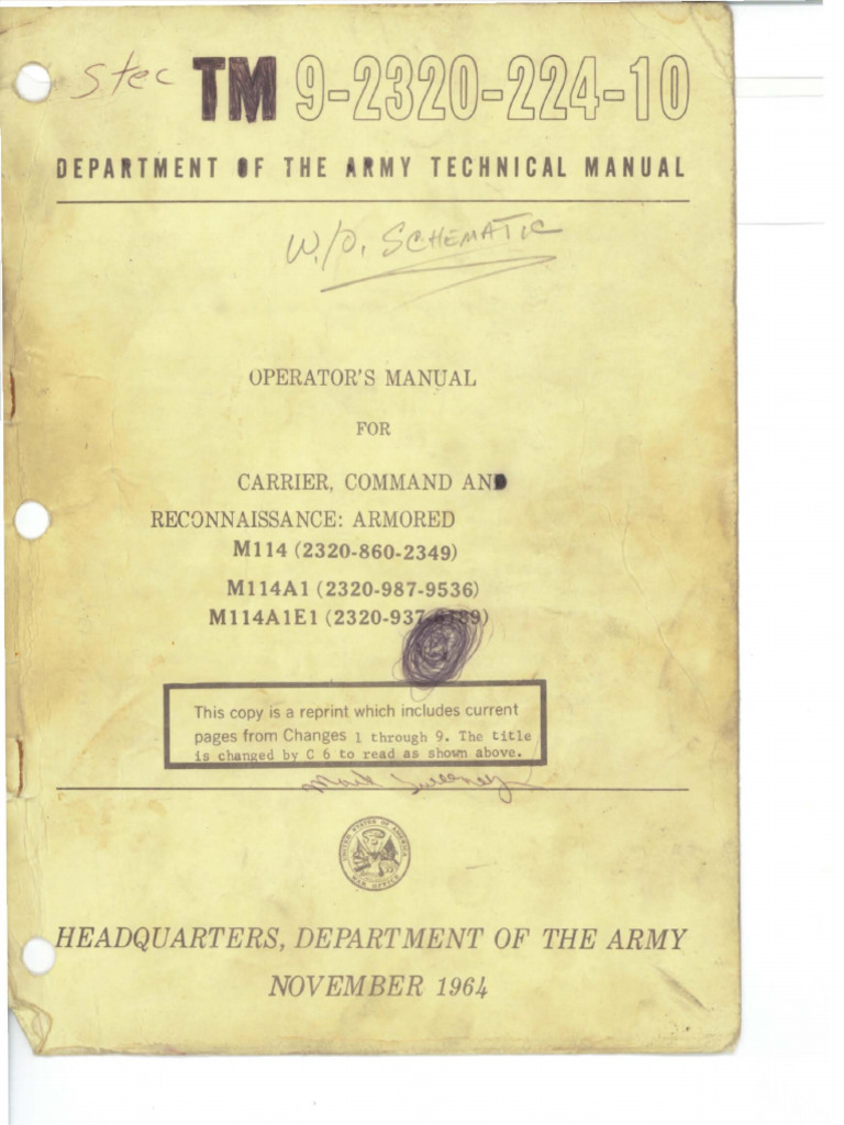 M114_Oprators_Manual_Fragment_TM_9-2320-224-10_1964 | PDF | Machine Gun ...