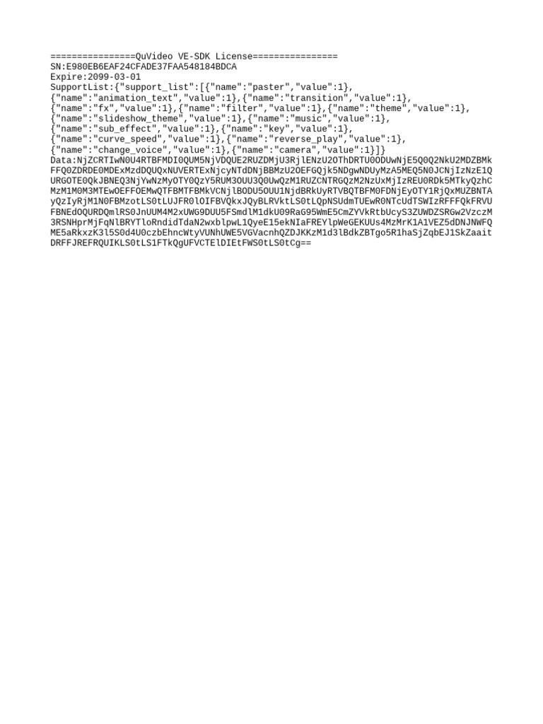 QuVideo VE-SDK License Details | PDF
