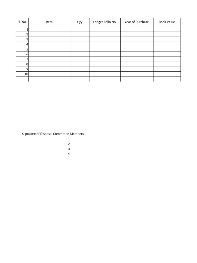 Inventory Disposal Form Template | PDF