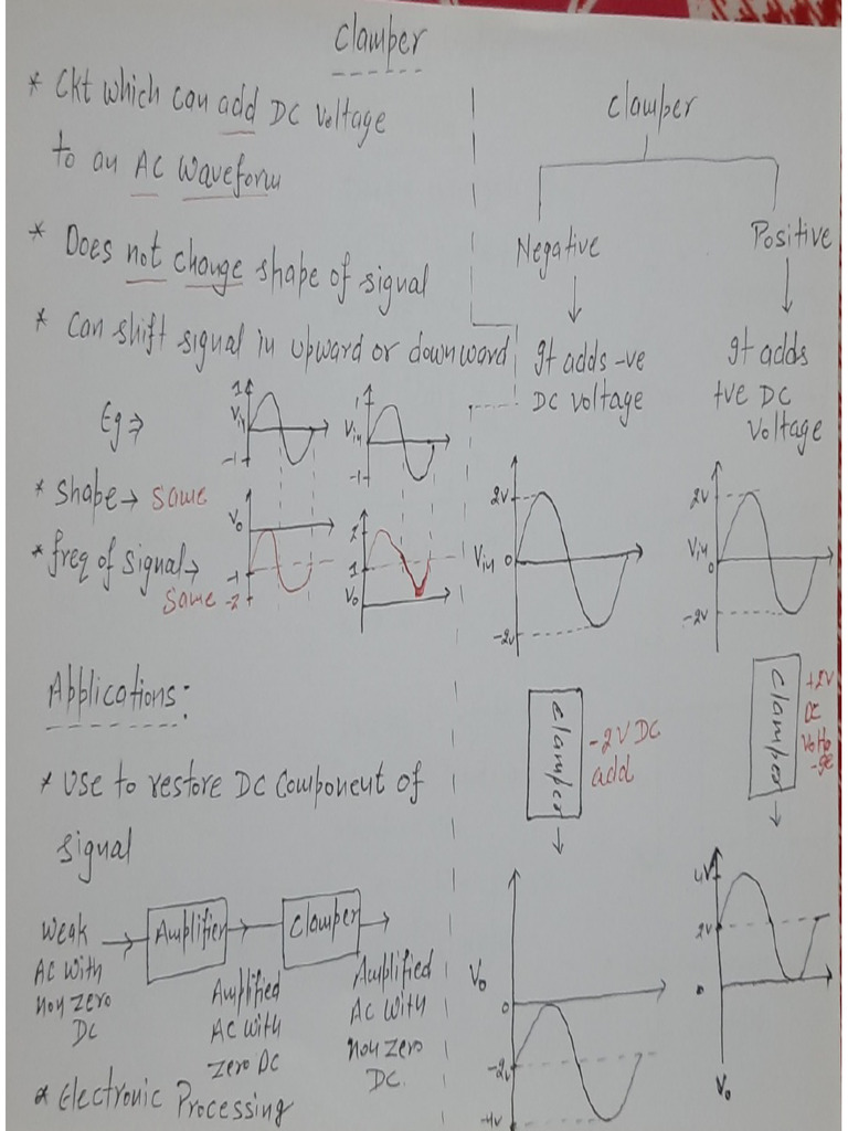 Lec_32_to_38_Clamper_&_Voltage_Multiplier_Complete_Analog_Electronics | PDF