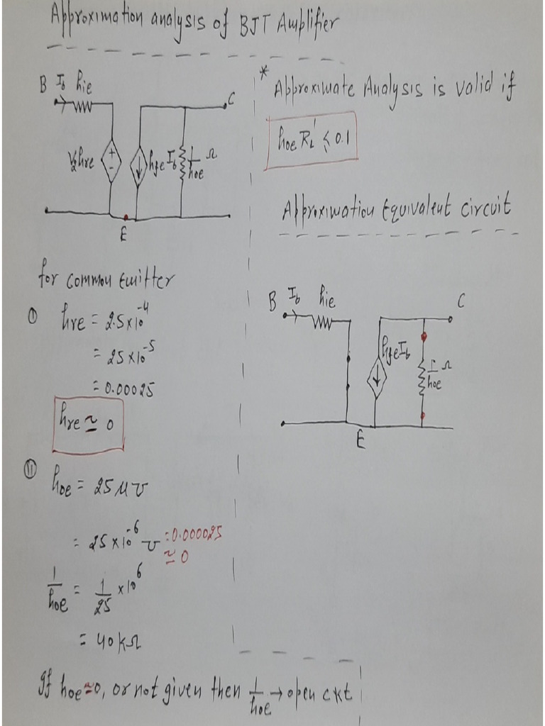 Lec 65 To 74 AC Analysis of BJT With All Configuration Using H Parameters | PDF