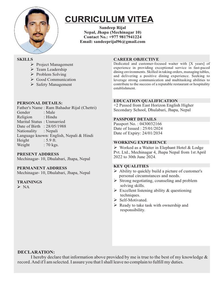 Sandeep Rijal CV 1 | PDF