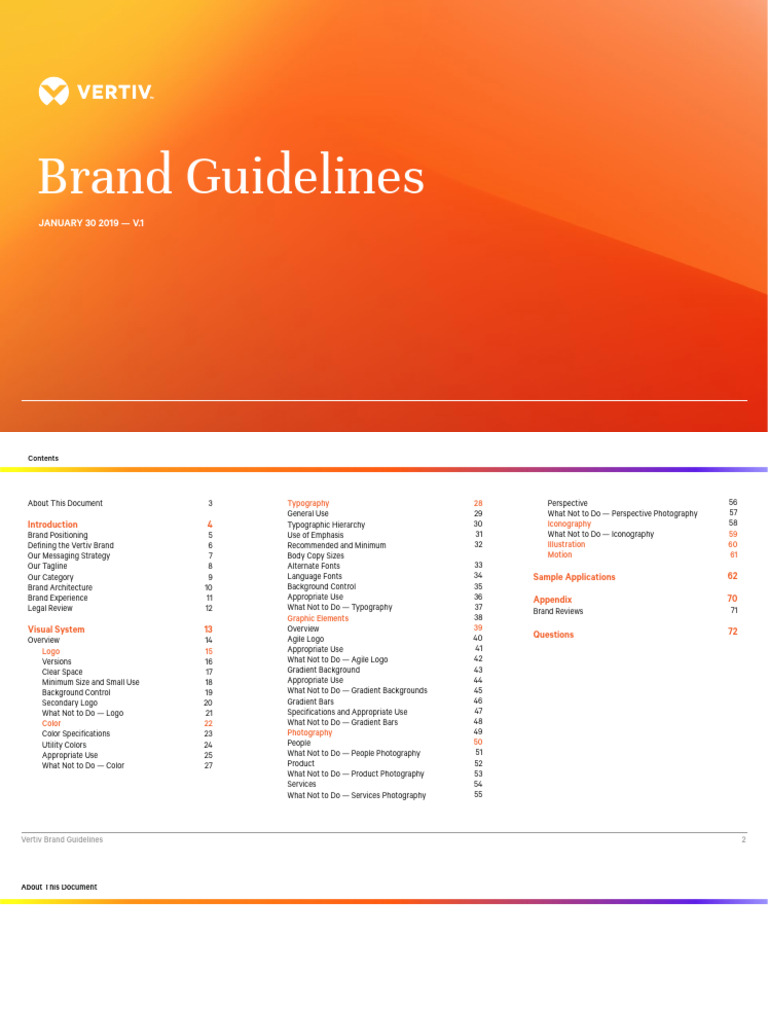 Vertiv - Brand Guidelines 2019 | PDF | Logos | Typography