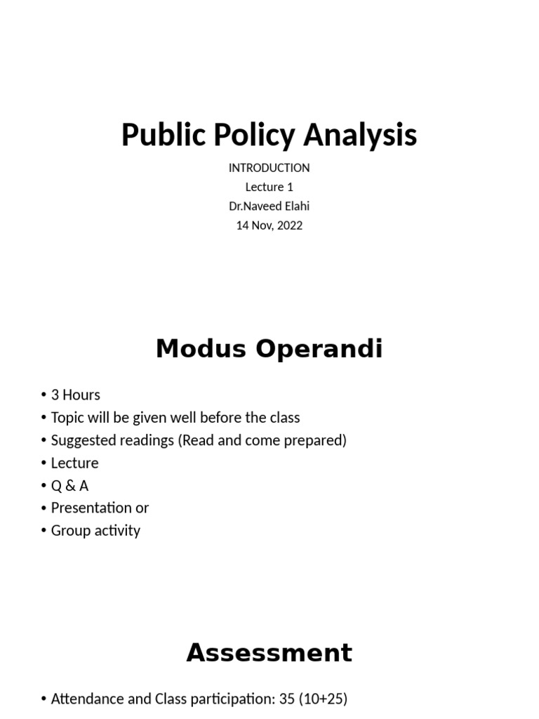 Public Policy Analysis | PDF | Policy | Policy Analysis