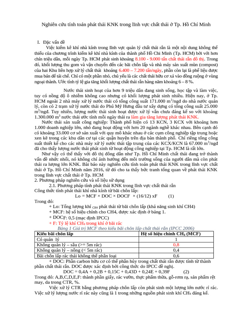 Paper KNK Waste TP - HCM - 1412 | PDF