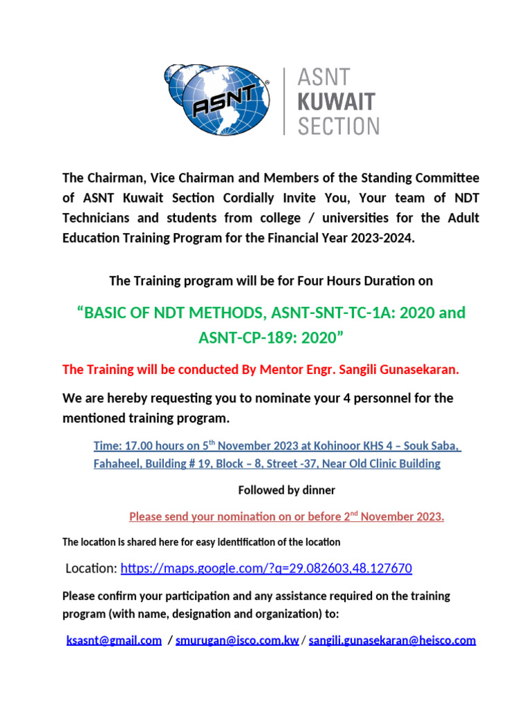 ASNT KS - Students and Technicians Outreach - NOV - 2023 | PDF