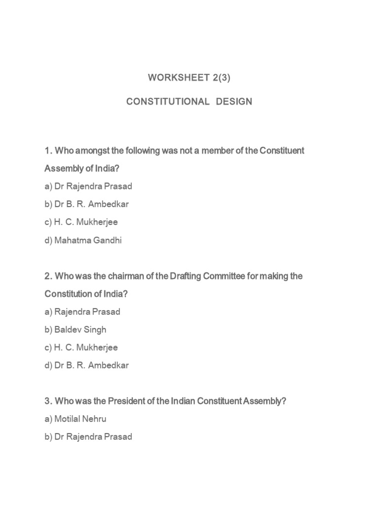 Indian Constitution Quiz | PDF