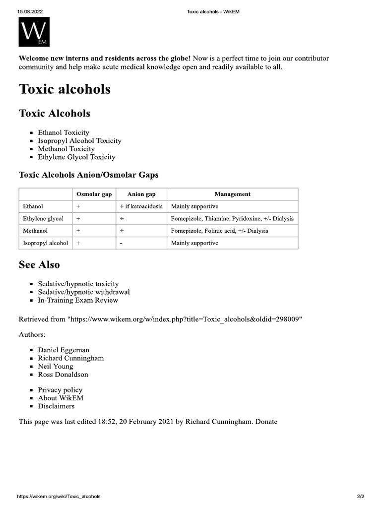 Toxic Alcohols | PDF