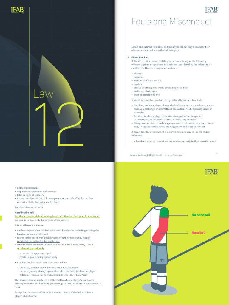 Law 12: Fouls and Misconduct Explained | PDF | Sport Variants ...