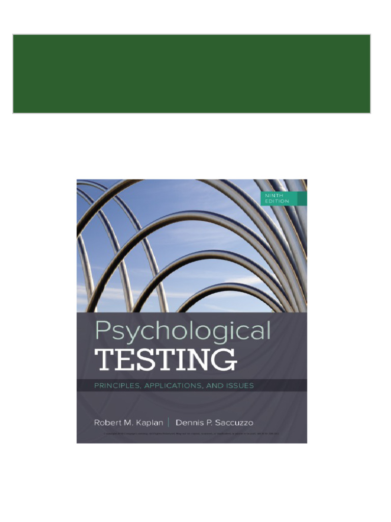 Full Psychological Testing: Principles, Applications, and Issues 9th ...
