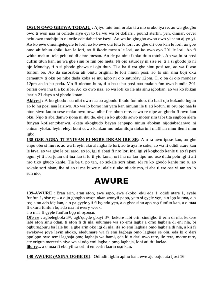 -OGUN OWO GBEWA TODAJU | PDF