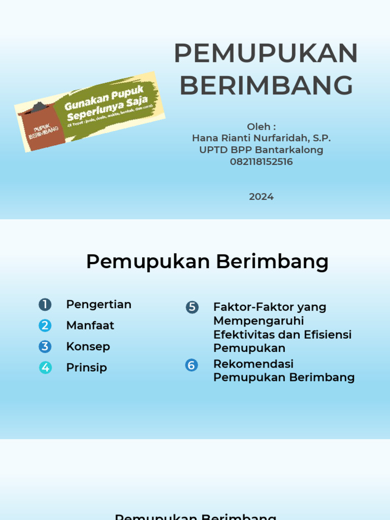 5. Pemupukan Berimbang | PDF