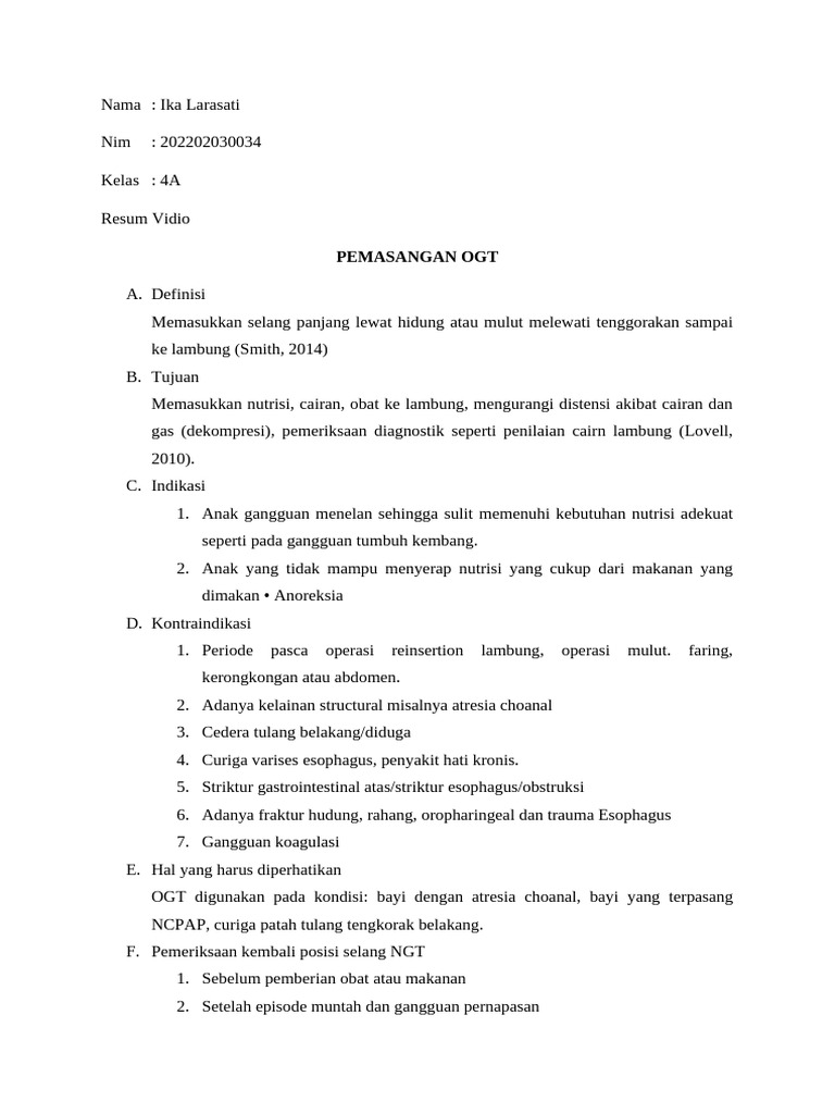 Pemasangan Ogt | PDF